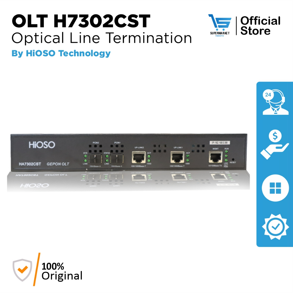 Jual [𝗚𝗔𝗥𝗔𝗡𝗦𝗜]OLT EPON HIOSO HA7302CST/CS GEPON 2PON 1PON 128ONU FREE ...