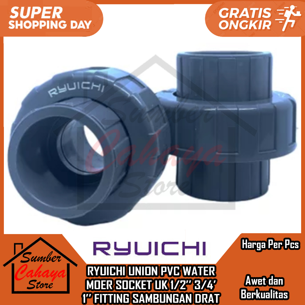 Jual Union Socket 1/2'' 3/4” 1'' Inci Ryu105 Ryu106 Ryur107 Ryuichi ...