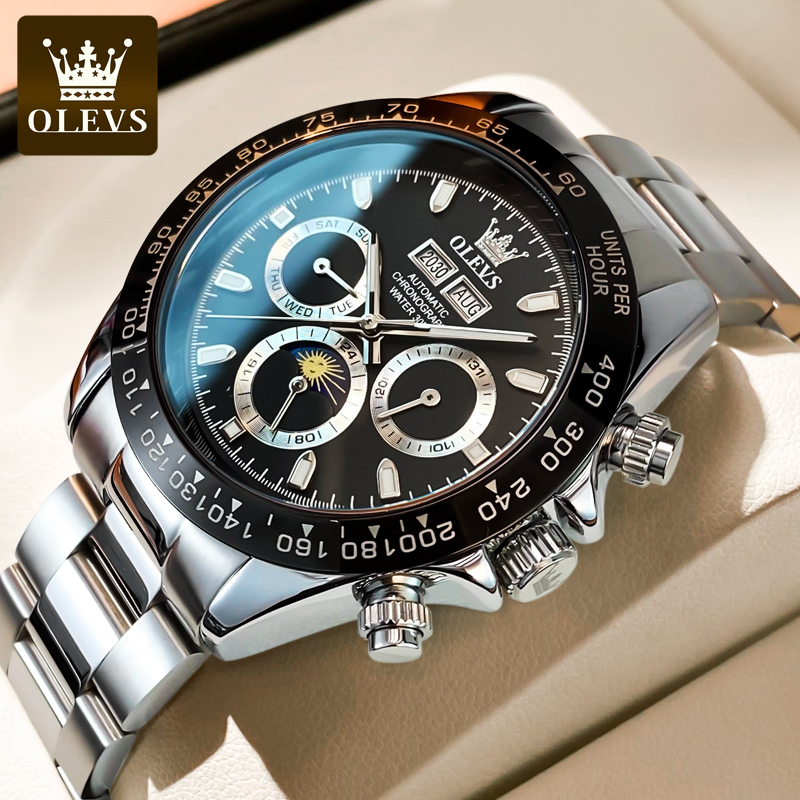 Jual OLEVS Jam Tangan Pria Anti Air Original Automatic Mechanical ...