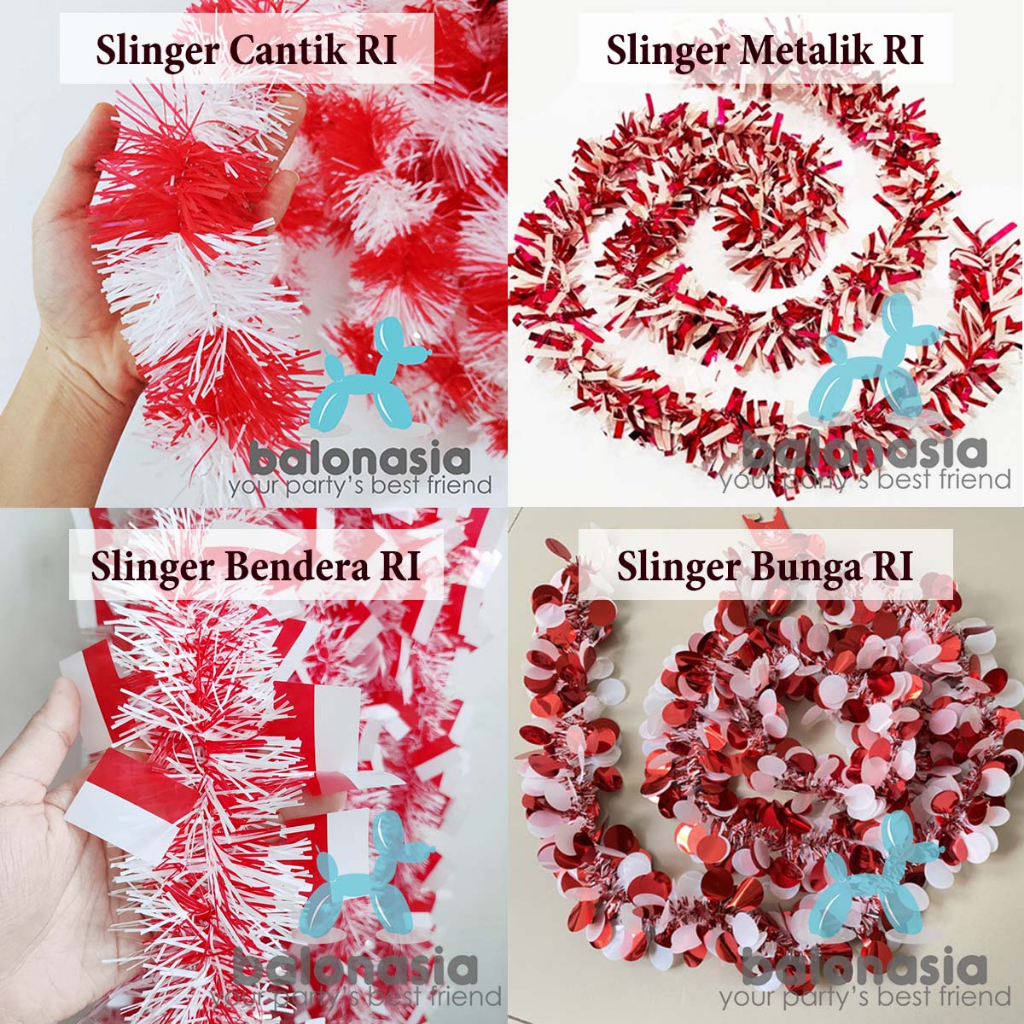 Jual Slinger Merah Putih Metalik / Dekorasi 17 Agustus | Shopee Indonesia