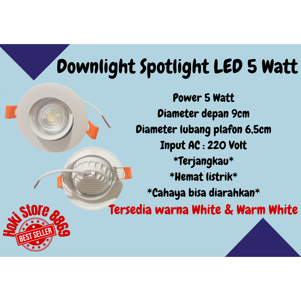 Jual Lampu Downlight Spotlight LED 5 Watt 220V Wall Washer | Shopee Indonesia