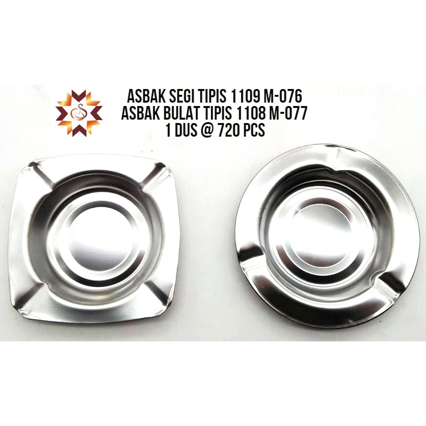 Jual Asbak Bulat Stainless Tipis/ Asbak Rokok Stainless Steel/ Tempat ...