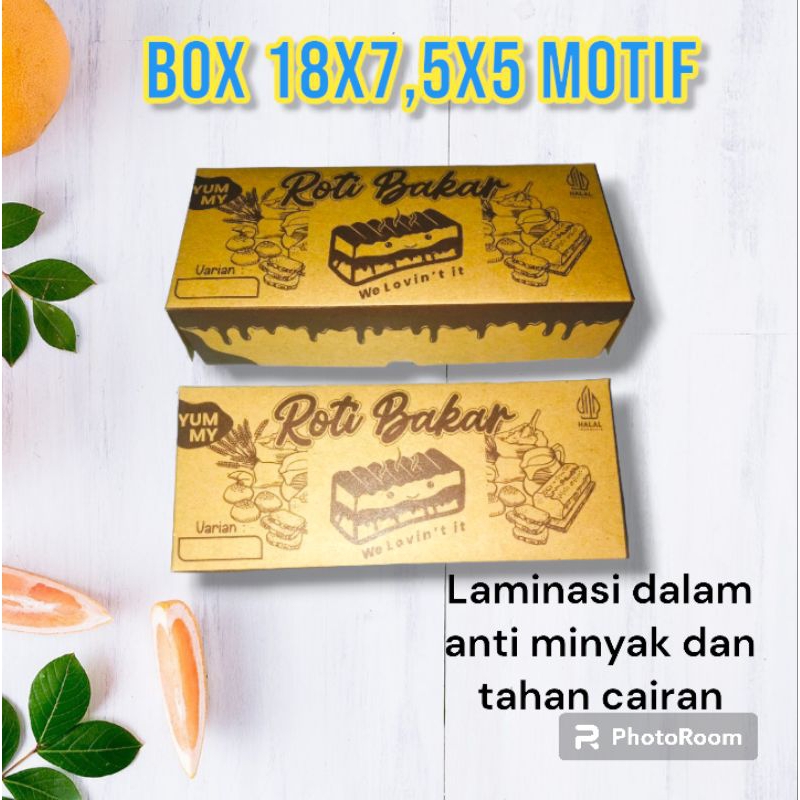 Jual dus roti bakar box kemasan roti bakar 18x7,5x5 setengah porsi isi ...