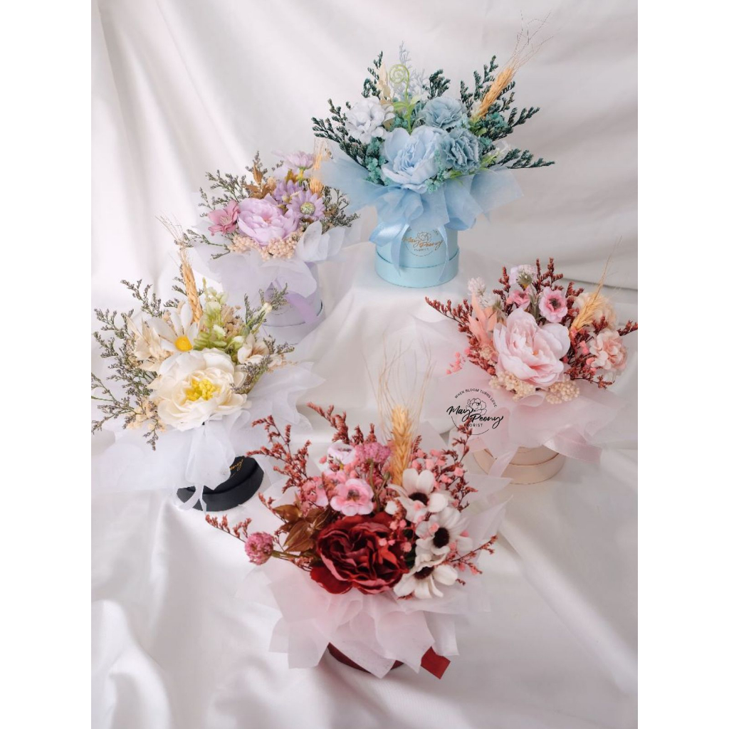 Jual ARTIFICIAL FLOWER MINI BOX - MINI BOX BUNGA PALSU BUKET BUNGA BOX BUNGA PALSU BUNGA ...