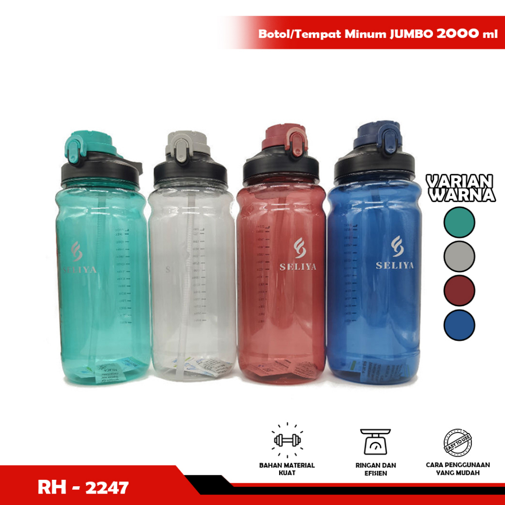 Jual Botol Minum JUMBO 2 LITER - BZ 222 Tempat Air Minum 2000 ml Besar ...