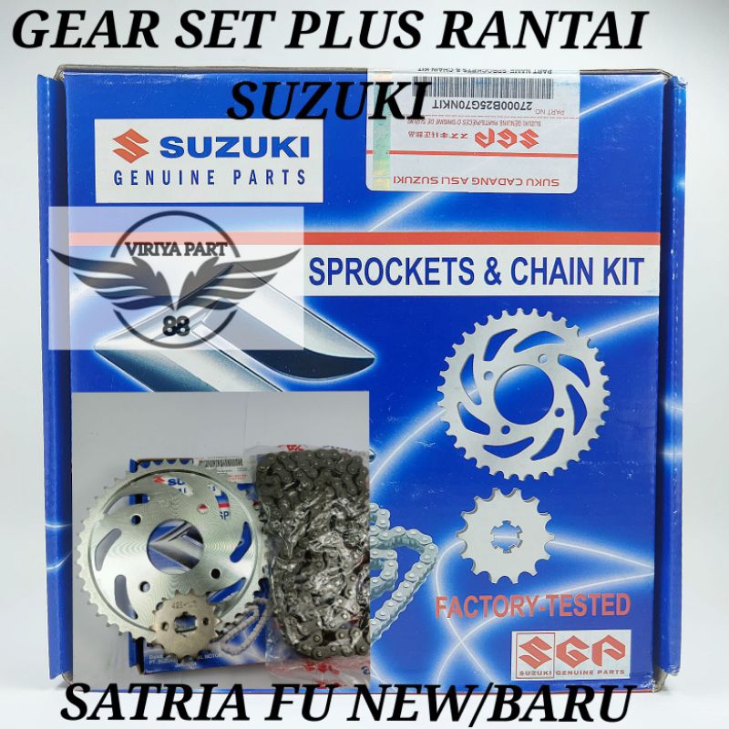 Jual GEAR SET PLUS RANTAI DRIVE CHAIN KIT SUZUKI SATRIA FU NEW FACELIFT KUALITAS ASLI ORIGINAL ...