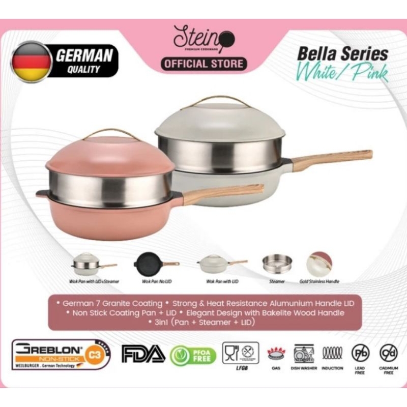 Jual Stein Bella Series kukusan panci Granite Coating Greblon German ...