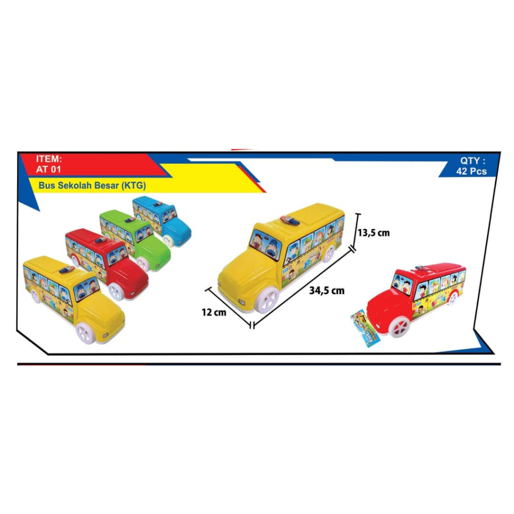 Jual AT 01//MAINAN MOBIL BUS SEKOLAH ANAK BESAR KTG MAINAN EDUKASI BUS ...