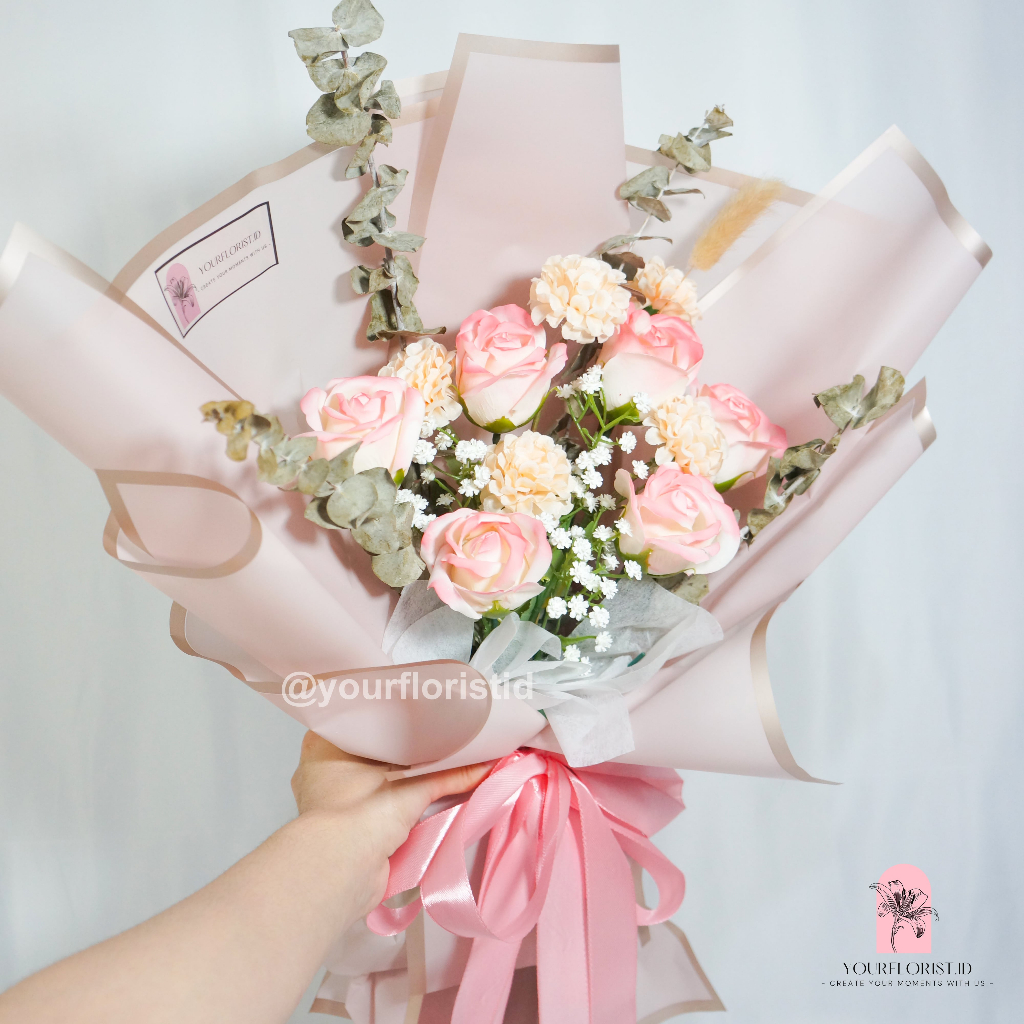 Jual SEI ROSELION BOUQUET - Buket Bunga Mawar Sabun Gradasi 6 Tangkai ...