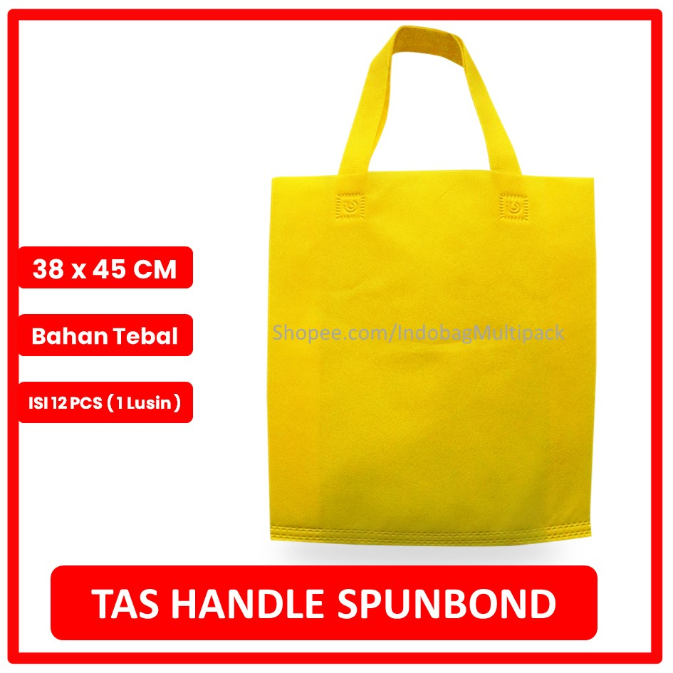 Jual TAS SPUNBOND HANDLE MEREK INDOBAG 38x45 LUSINAN / WARNA KUNING ...