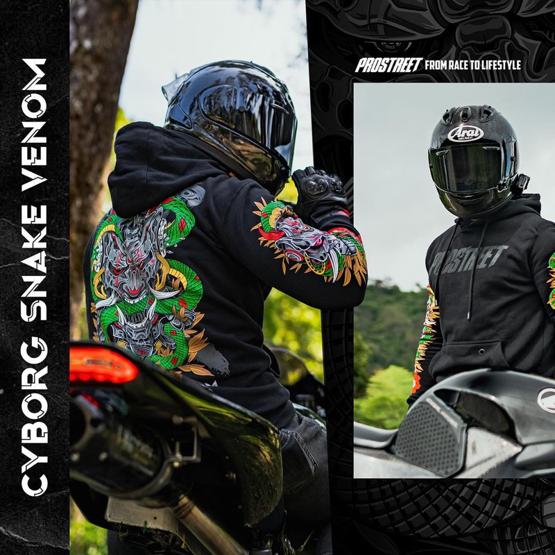 Jual HOODIE MOTOR PROSTREET CYBORG SNAKE VENOM | ORIENTAL V2 | ROAD ...