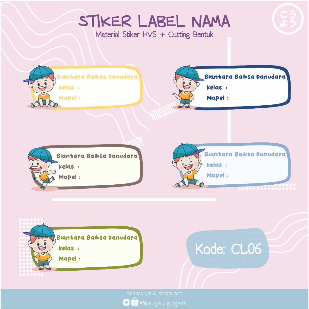 Jual 25 PCS STICKER MATA PELAJARAN - Stiker Label Nama - Stiker Nama ...