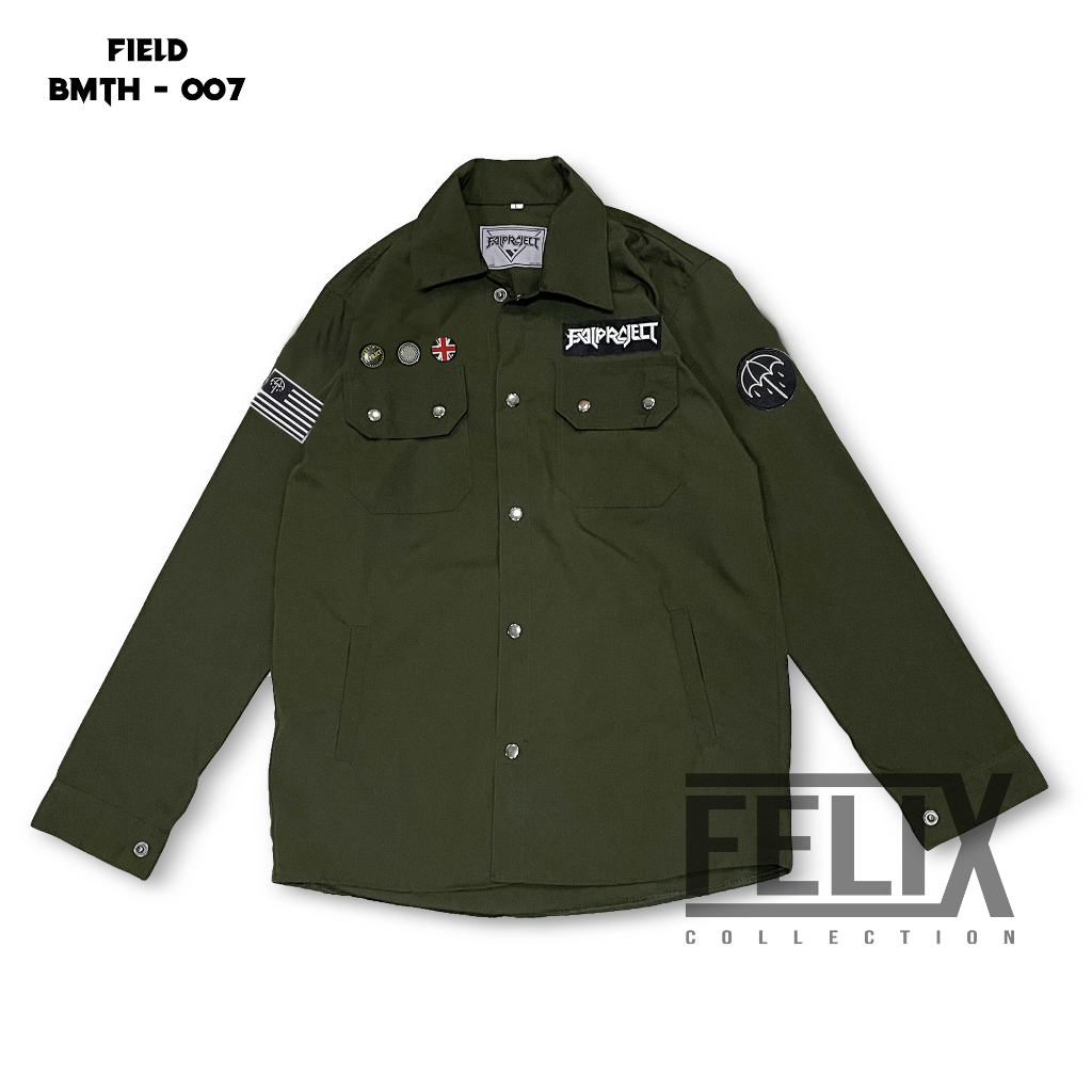Jual JAKET SEMIPARKA BMTH PRIA / TRUCKER JACKET PATCH / FIELD JACKET ...