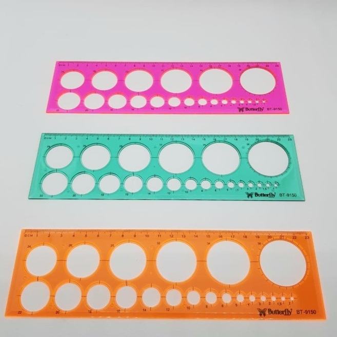 Jual Penggaris Pola L-150 Bulat Bahan Plastik Warna Random Lingkaran ...