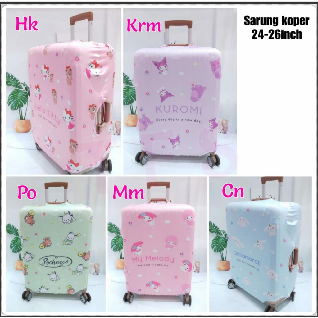 Jual ( ^ ω ^ ) -EI Sarung koper hellokitty kuromi melody | cover koper ...