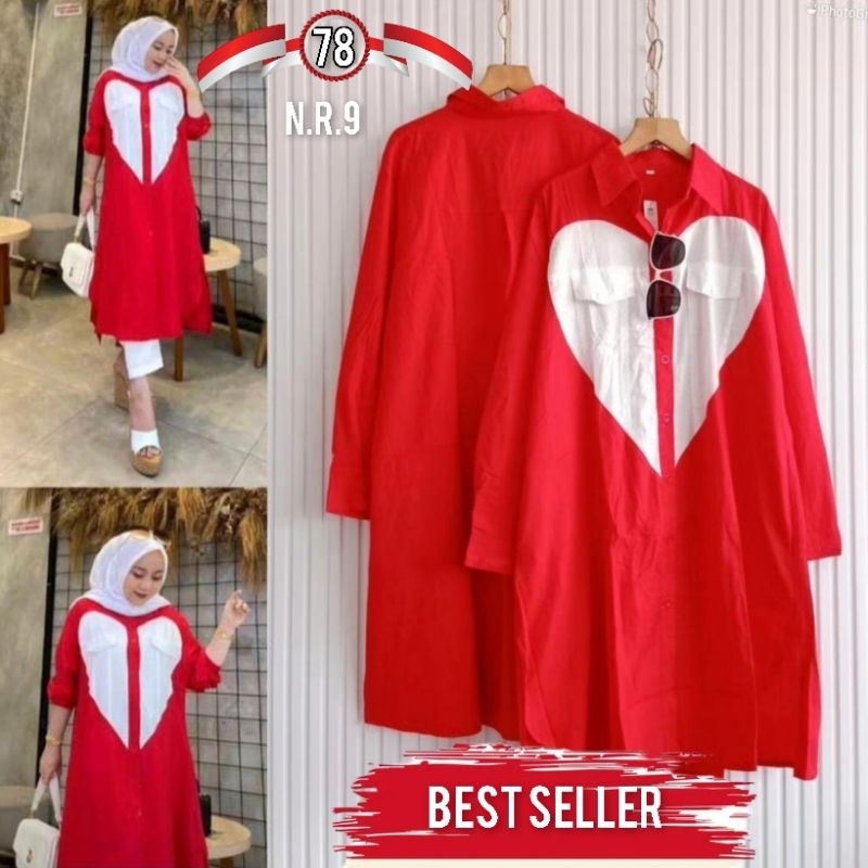 Jual ATASAN MERAH PUTIH EDISI KHUSUS / TUNIK MERAH PUTIH | Shopee Indonesia