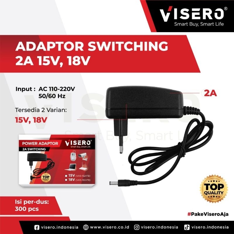 Jual Adaptor Adaptor Laptop Switching Visero 18V Bisa Untuk laptop Cctv ...