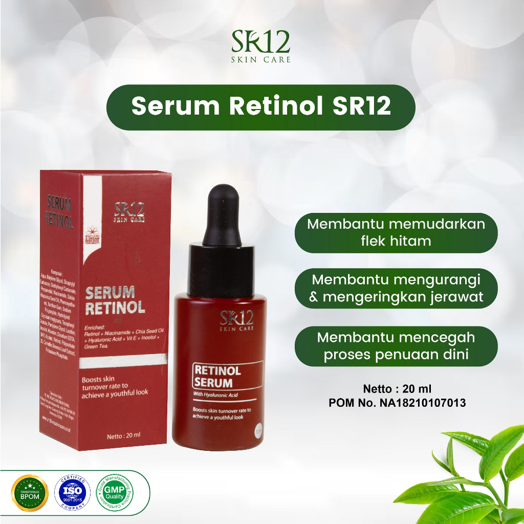 Jual Serum Retinol SR12 Skincare - serum & Essence Wajah Retinol 0,1% - Serum Anti Aging Atasi ...