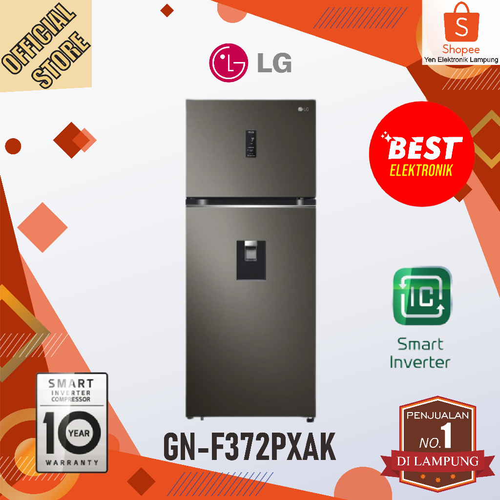 Jual Kulkas LG GN F372PXAK Kulkas 2 Pintu 410L Smart Inverter ThinQ ...