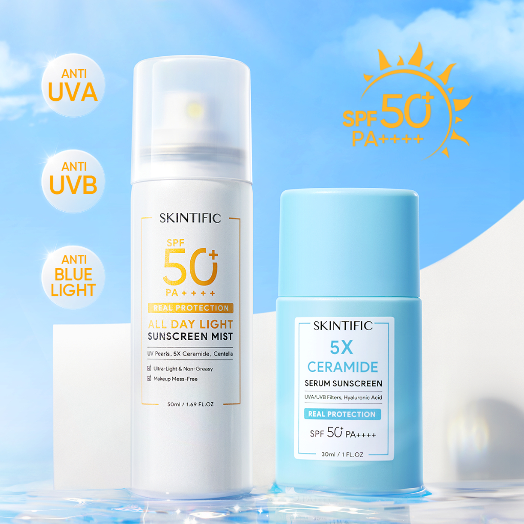Jual SKINTIFIC All Day Light Sunscreen Mist SPF50 PA++++ Sunscreen Spray Anti UV Wajah/Body ...