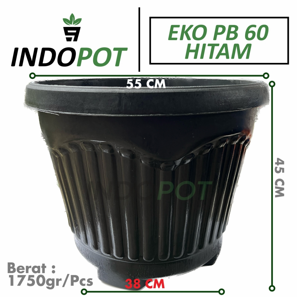 Jual Eko PB 60 Pot Tanaman Bunga Hias Pot Hitam Tebal Kualitas Super ...