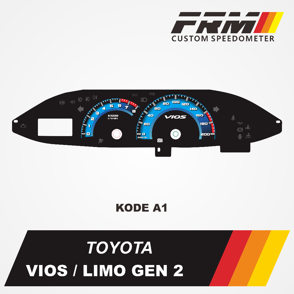 Jual Panel Speedometer Custom Vios Limo gen 2 tema biru | Shopee Indonesia