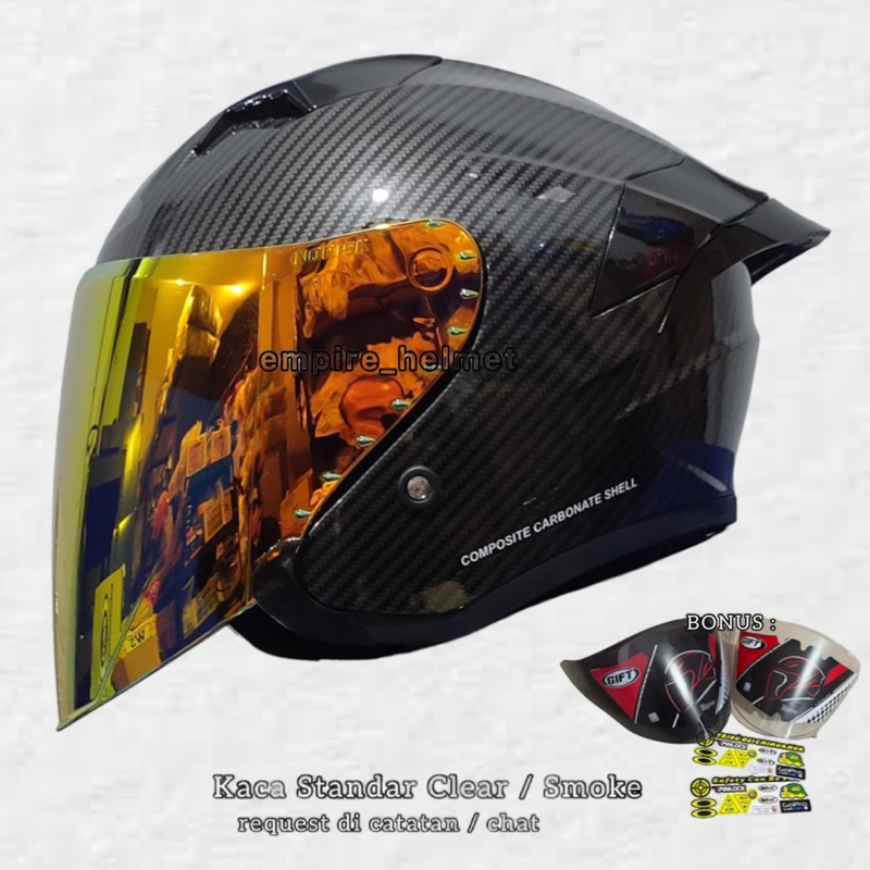 Jual Helm Gift Sargon Karbon Standar Paket Ganteng SNI ORIGINAL 100% ...