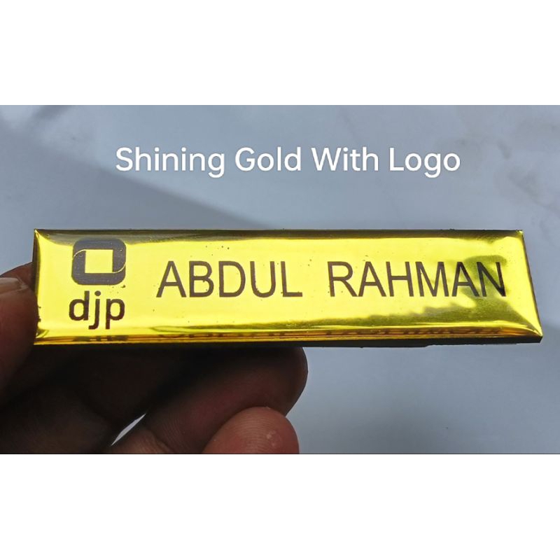 Jual Name Tag Papan Nama Warna Gold Emas Mengkilat - Peniti - Magnet # ...