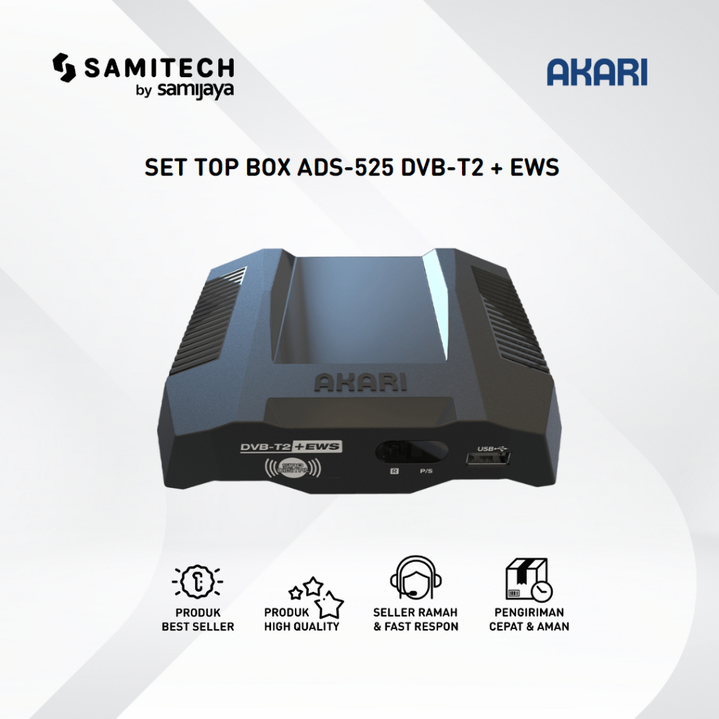 Jual SET TOP BOX DIGITAL RECEIVER AKARI ADS-525 ADS 525 DVB T2 PLUS EWS ...