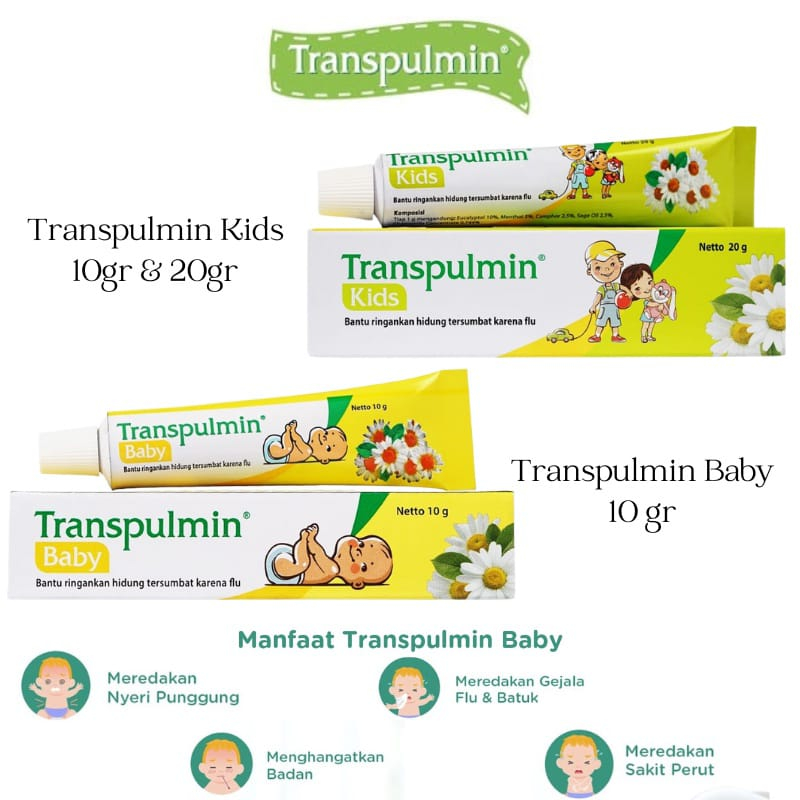 Jual Transpulmin Baby Kids Balsam Bayi Anak 10gr dan 20gr Baslem Flu ...