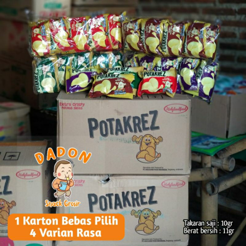 Jual Snack kikoya potakrez potato 1 karton isi 10 pack bebas varian ...