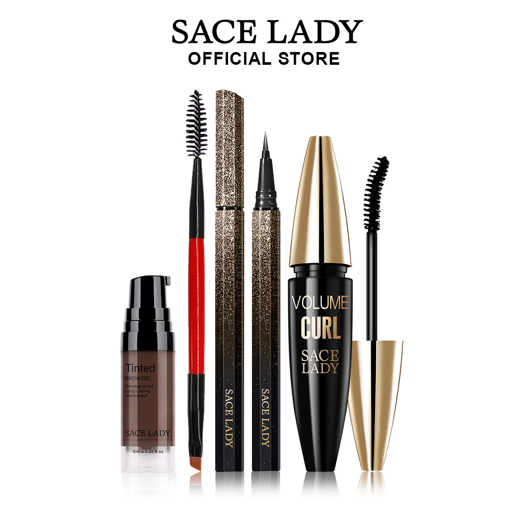 Jual SACE LADY Eyebrow Cream & Mascara Tahan Air & Eyeliner Cair & Kuas ...