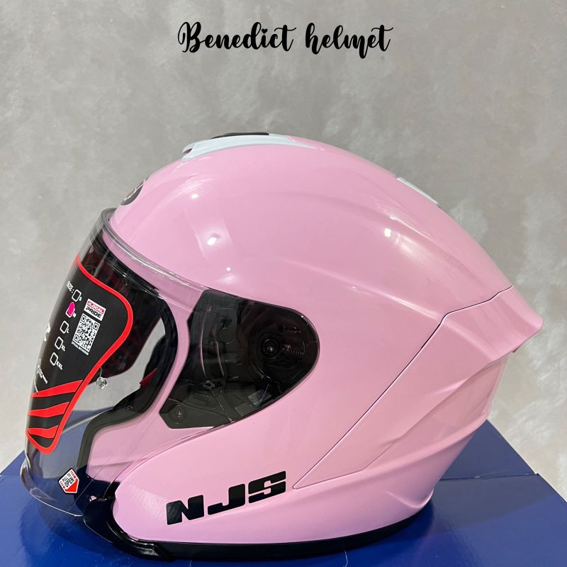 Jual HELM NJS KAIROZ FULLSET GLOSSY PEACH PINK & EASY GREEN [ORIGINAL ...
