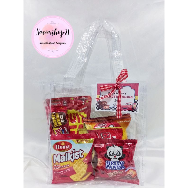 Jual Paket Snack Tema Merah Tas Mika (FREE CARD) | Shopee Indonesia
