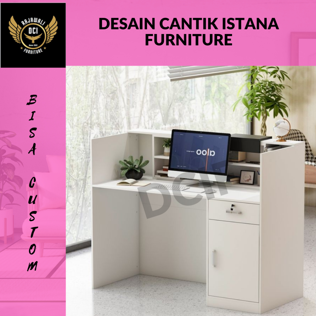 Jual MEJA RECEPTIONIST MINIMALIS MODERN WHITE | Shopee Indonesia
