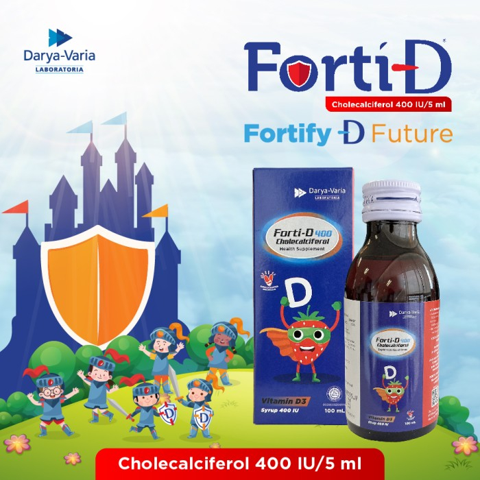 Jual SUPLEMEN FORTI-D SYRUP 400 IU 100 ml (VITAMIN D3 UNTUK ANAK) | Shopee Indonesia