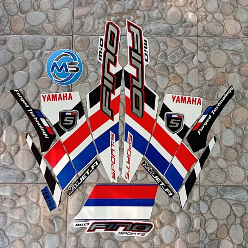 Jual Stiker Striping Motor Fino 2014 BIRU Sticker Lis Body Standar ...