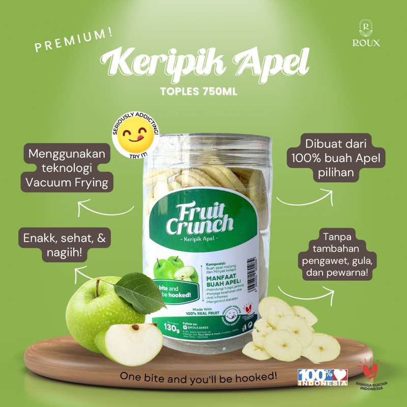 Jual FRUIT CRUNCH KERIPIK BUAH APEL PREMIUM TOPLES 750ml ENAK RENYAH ...