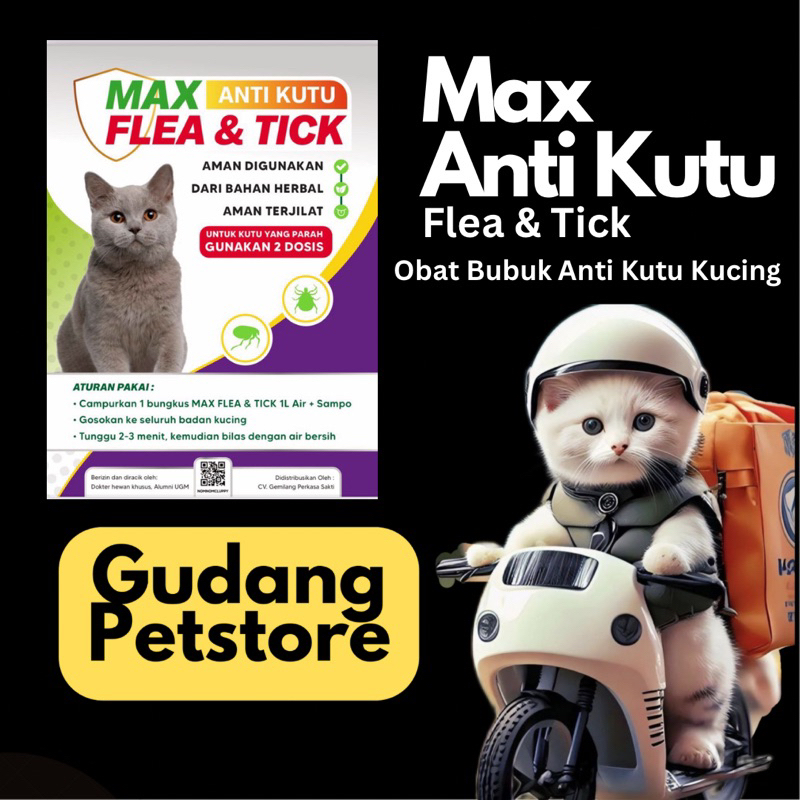 Jual PROMO: MAX ANTI KUTU KUCING Obat Serbuk Anti Kutu / MAX Flea ...