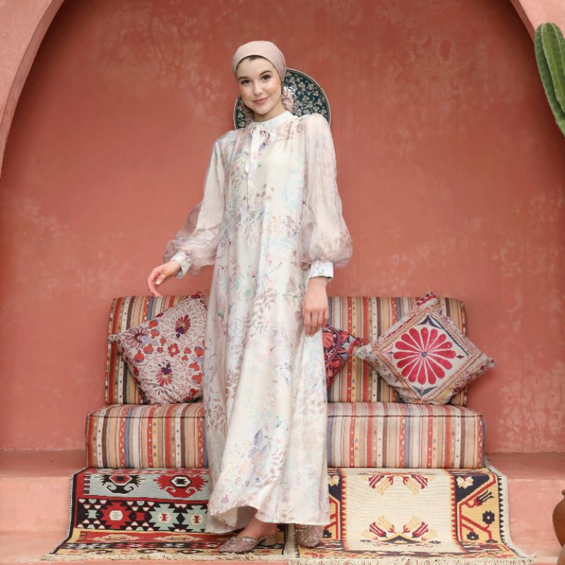 Jual KARIMAKE - Gurisa Dress Color Powder - Gamis Printing Signature | Shopee Indonesia