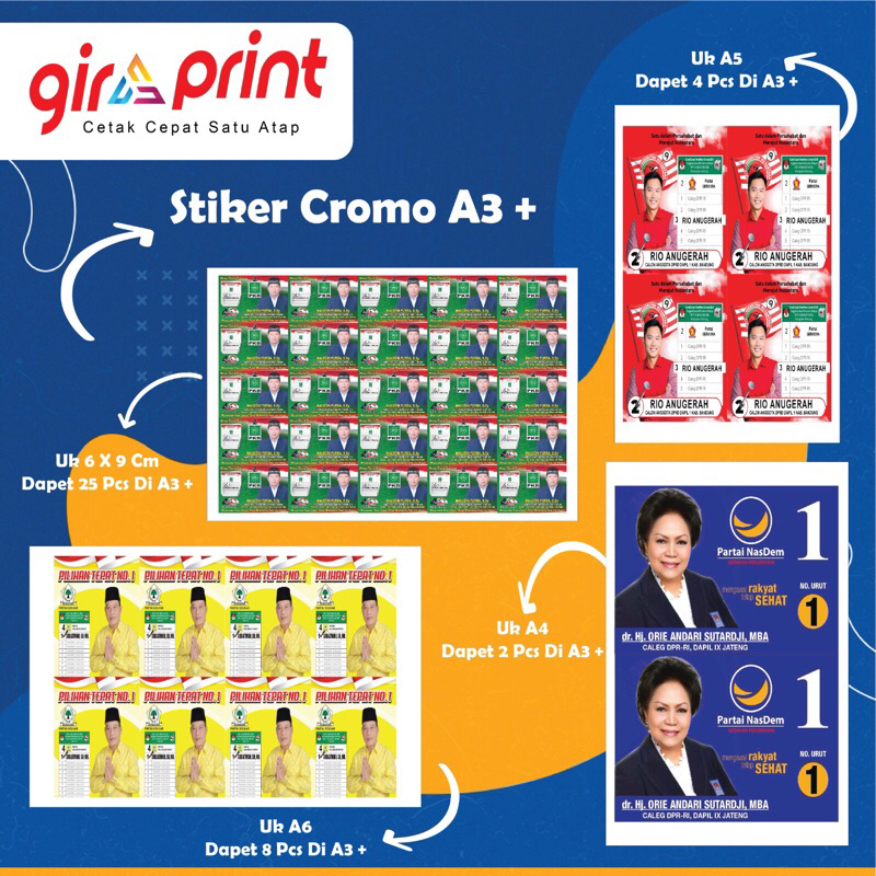 Jual STIKER A3+ ( BAHAN CROMO ) | Shopee Indonesia