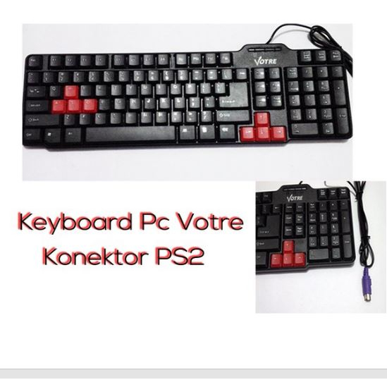 Jual Keyboard Ps2 Votre K-2308 Standart Keyboard ps 2 untuk Komputer ...