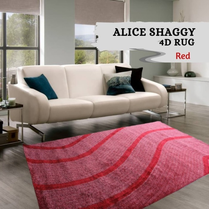Jual KARPET BULU ALICE SHAGGY 4D RUG 200x300 RED | Shopee Indonesia