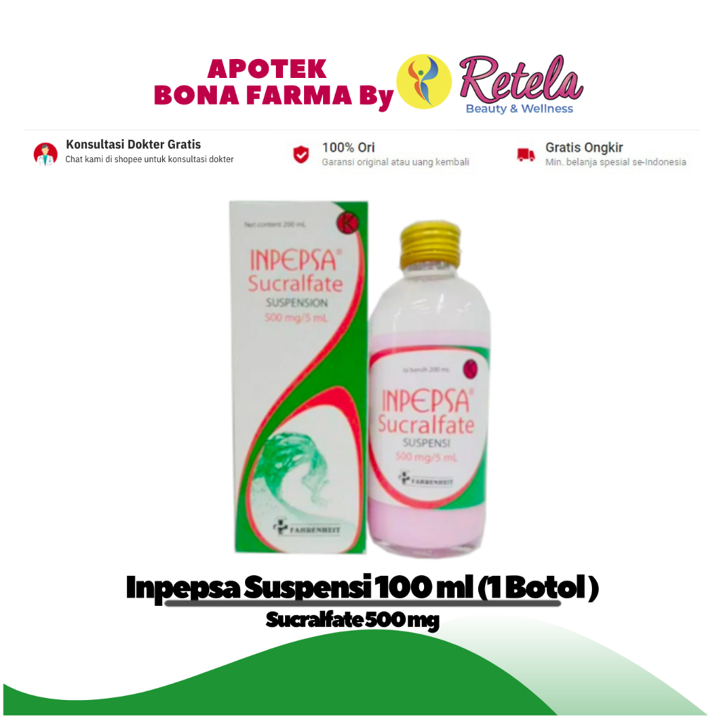 Jual INPEPSA SYRUP 100ML ( Sucralfate 500 mg ) / Obat Maag / Tukak ... Jual INPEPSA SYRUP 100ML ( Sucralfate 500 mg ) / Obat Maag / Tukak ...