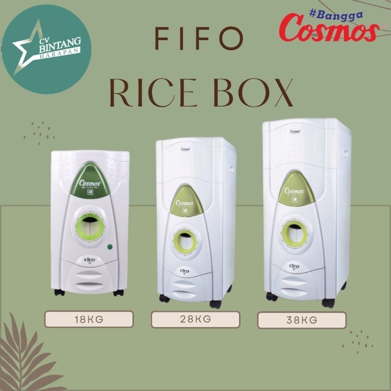 Jual TEMPAT BERAS / RICE BOX COSMOS FIFO 18KG/28KG/38KG | Shopee Indonesia