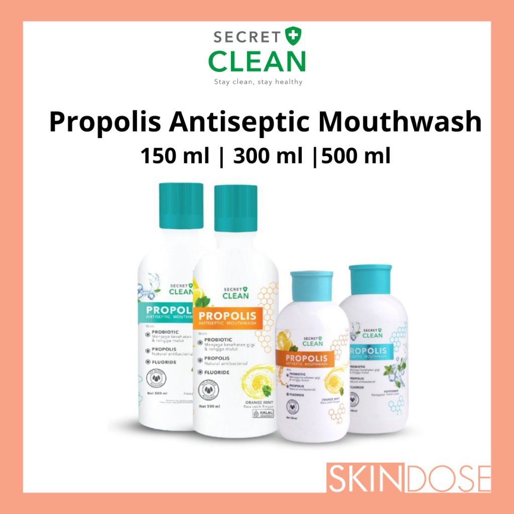 Jual Secret Clean Propolis Antiseptic Mouthwash 150ml | 300ml | 500ml ...