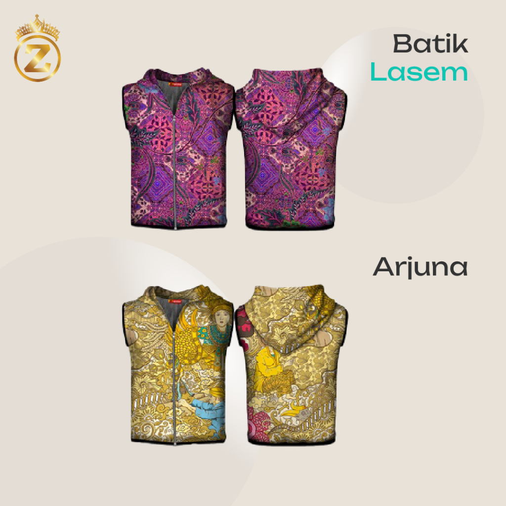 Jual Queenzie Rompi Printing Seri Wayang Vest Unisex Anti Bacteri Bahan ...