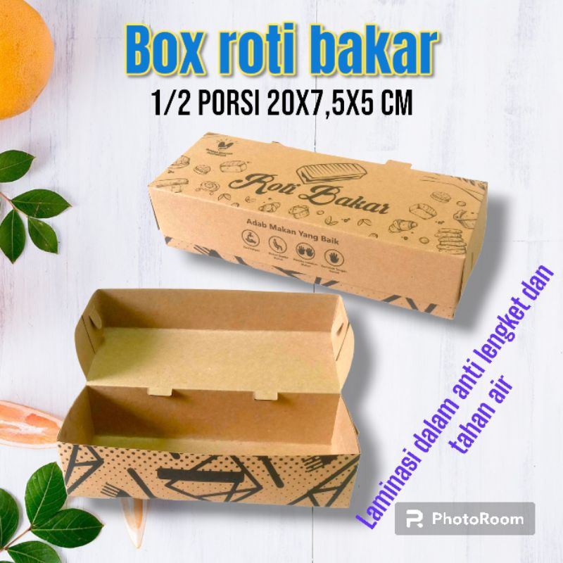 Jual box roti bakar bandung 1/2 porsi 20x7,5x5 motif isi 50 pcs ...
