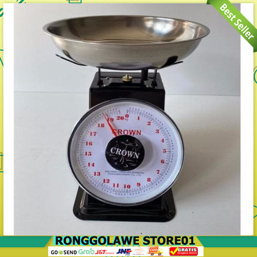 Jual Timbangan Jarum/Analog/Duduk/Mangkok/Laundry/Buah/Sayur Crown 20 KG HARGA DISCON | Shopee ...