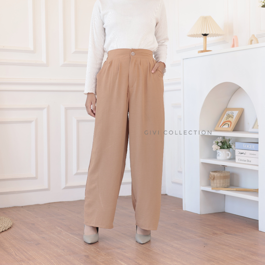 Jual celana kulot crinkle highwaist | kulot wanita premium | kulot ...